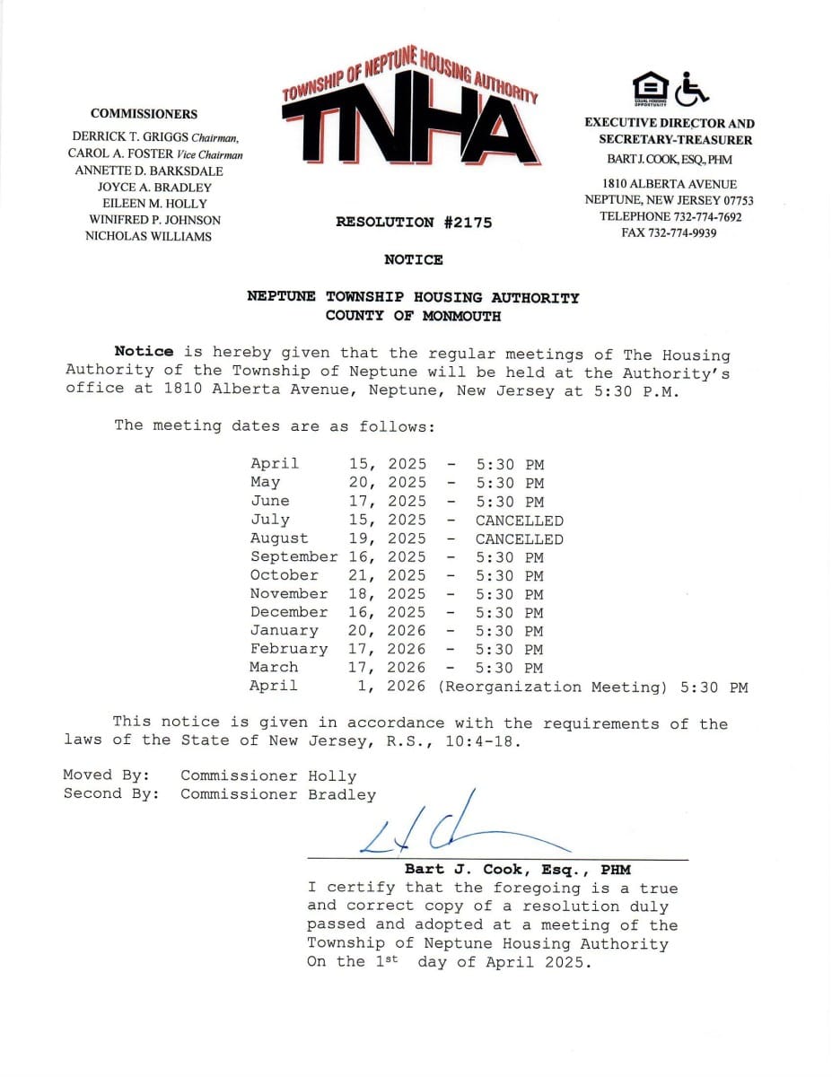 Community Notices | Neptune Township